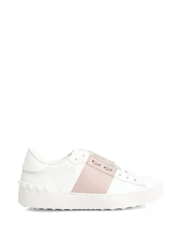 Valentino Garavani Calfskin Leather Studded Sneakers - White