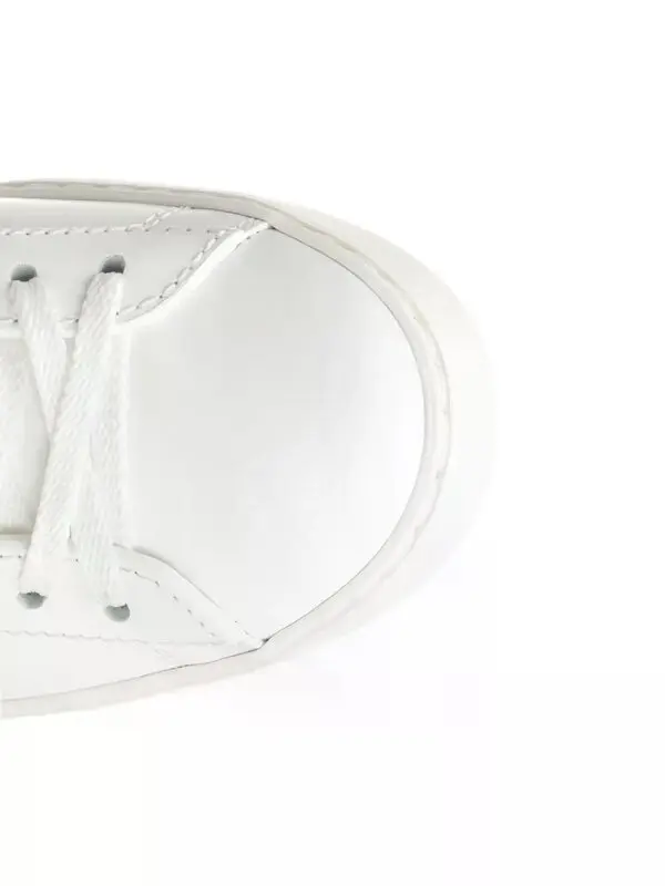 Valentino Garavani Calfskin Leather Studded Sneakers - White