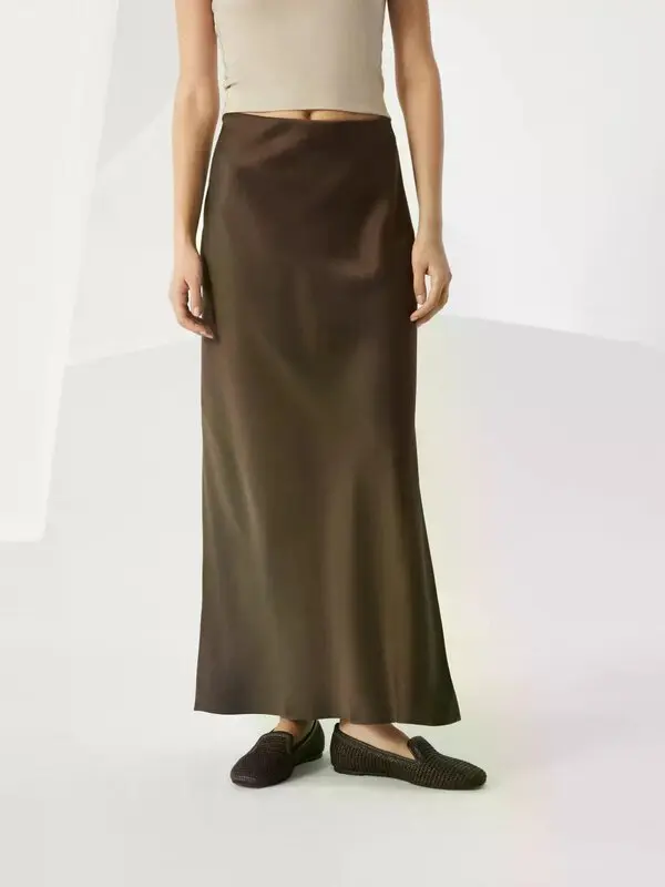 Brunello Cucinelli Chocolate Maxi Skirt
