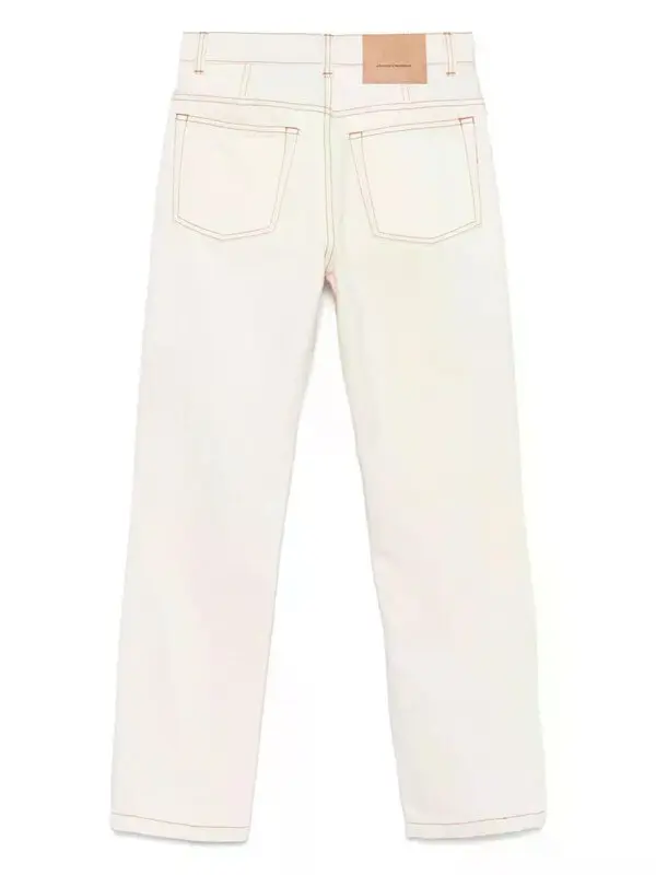AMI Paris Contrasting-stitching Jeans - Neutrals