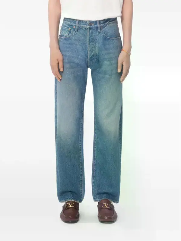 Valentino Garavani Logo Patch Jeans - Blue