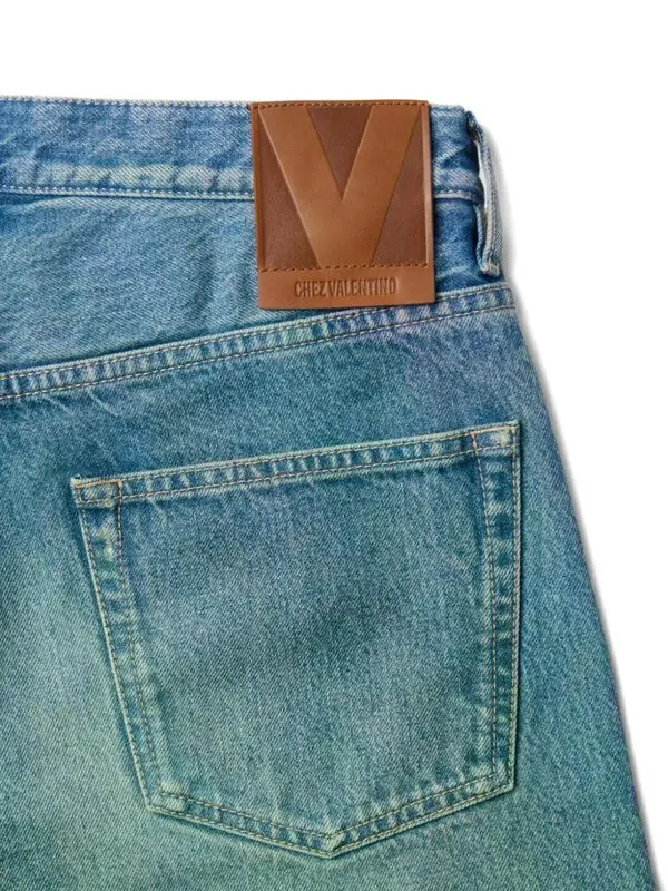 Valentino Garavani Logo Patch Jeans - Blue