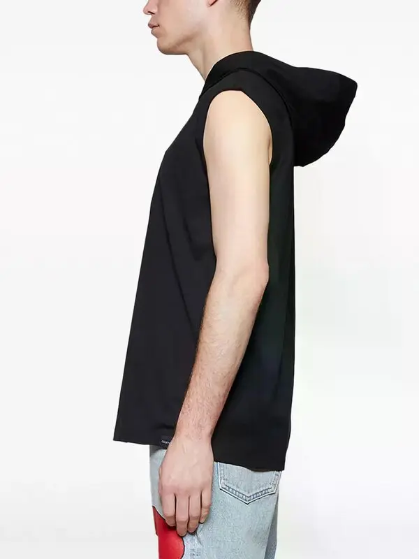 COURREGES Sleeveless Hoodie With Appliqué Logo