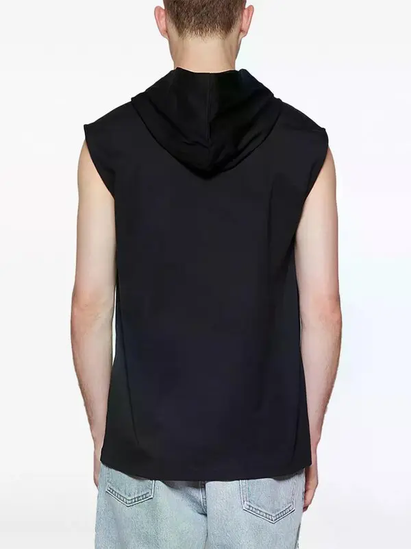 COURREGES Sleeveless Hoodie With Appliqué Logo