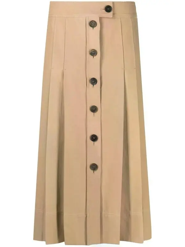 FERRAGAMO Buttoned-up Pleated A-line Skirt