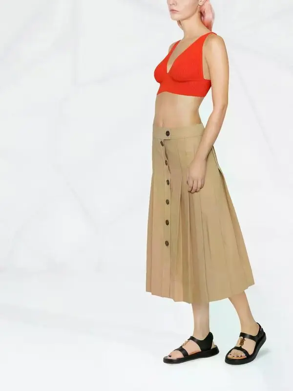 FERRAGAMO Buttoned-up Pleated A-line Skirt
