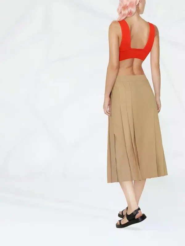 FERRAGAMO Buttoned-up Pleated A-line Skirt