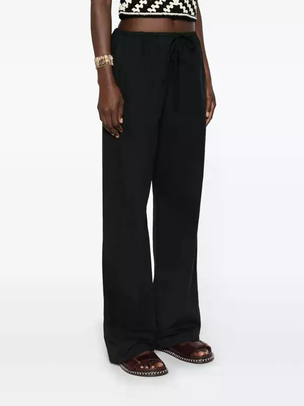 Matteau Drawstring-waist Organic Cotton Trousers - Black