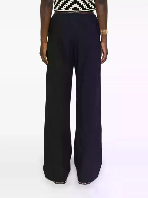Matteau Drawstring-waist Organic Cotton Trousers - Black