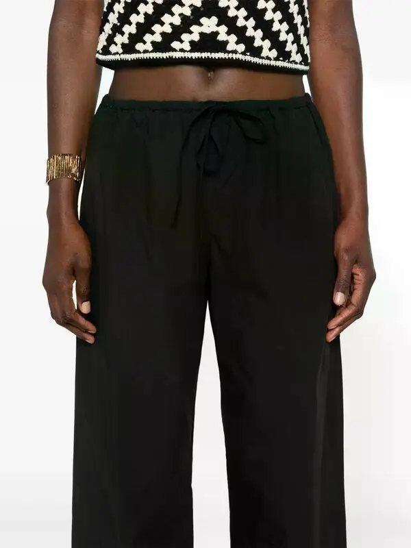 Matteau Drawstring-waist Organic Cotton Trousers - Black