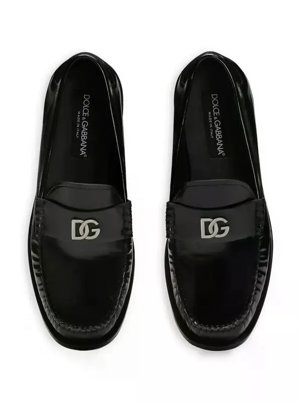 Dolce & Gabbana Logo-plaque Leather Loafers