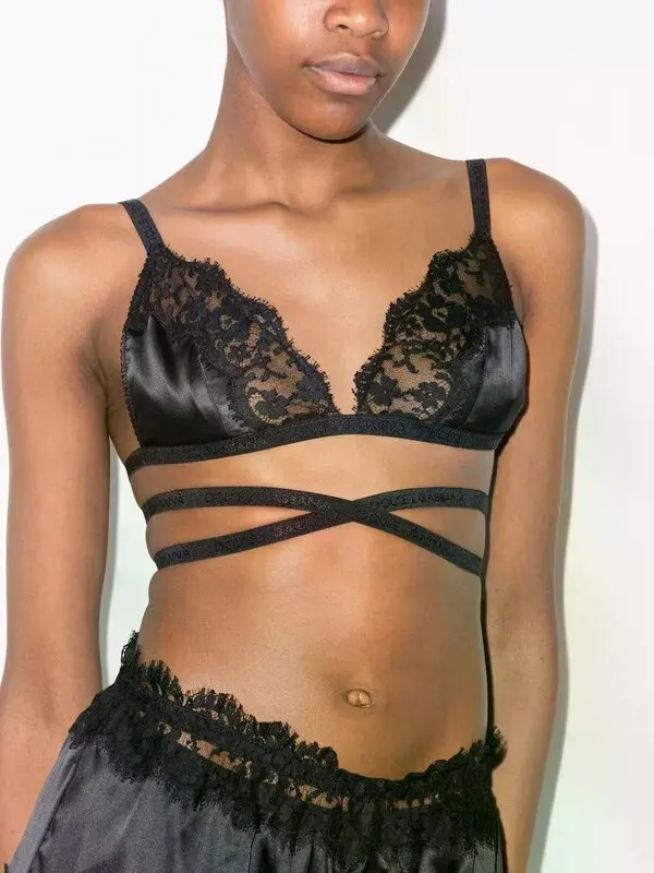 Dolce & Gabbana Lace-detailing Satin Bra