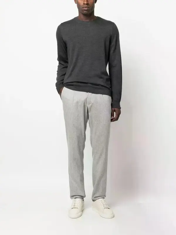 Eleventy Mélange-effect Tapered Trousers