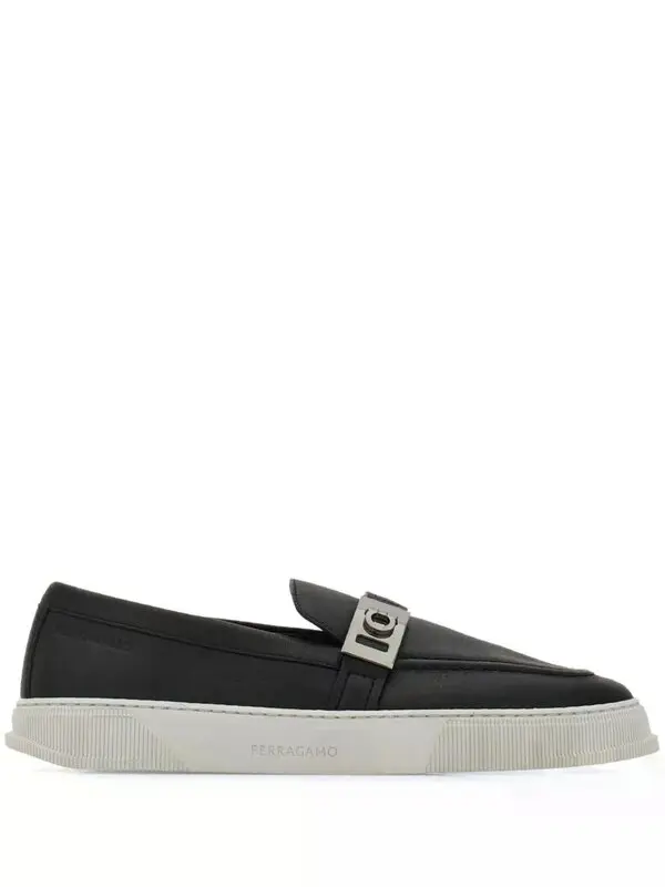 FERRAGAMO Gancini Buckle Hybrid Sneakers - Black