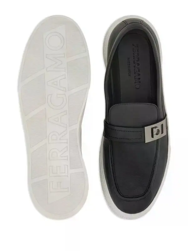 FERRAGAMO Gancini Buckle Hybrid Sneakers - Black