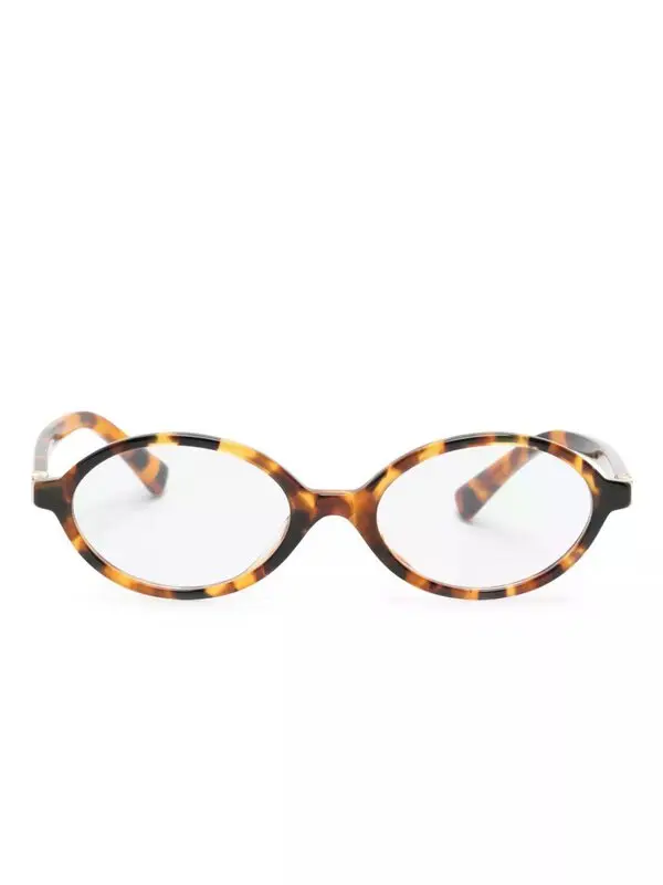Miu Miu Tortoiseshell Oval-frame Glasses - Brown