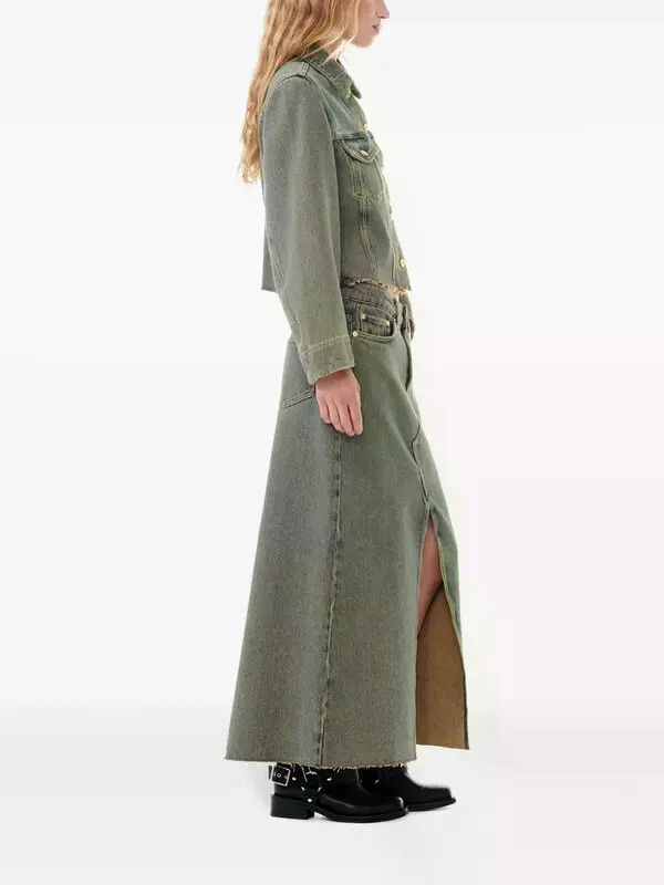 GANNI Raw-cut Hem Denim Jacket