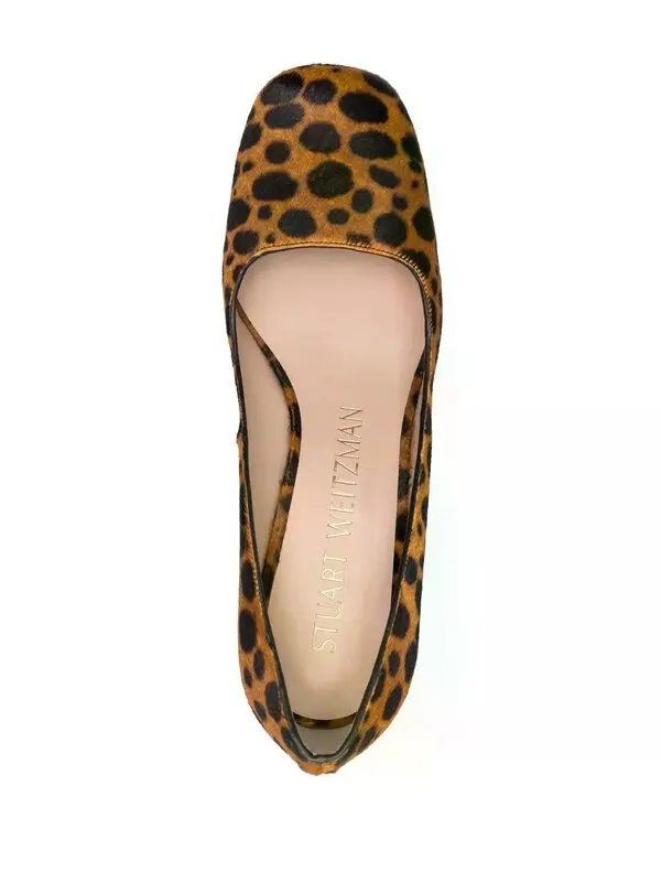 STUART WEITZMAN Curveblock Leopard-print Pumps