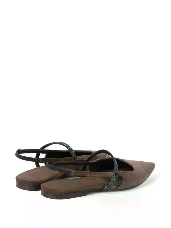 Brunello Cucinelli Suede Sling-back Flats