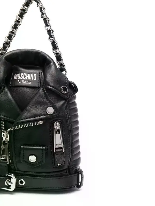 Moschino Biker Leather Backpack