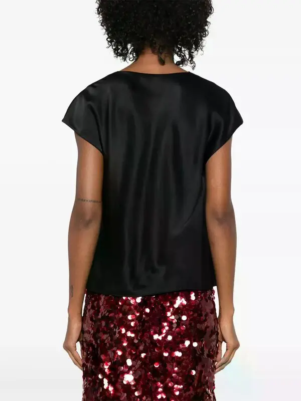 Vince Silk Cowl-neck Blouse - Black