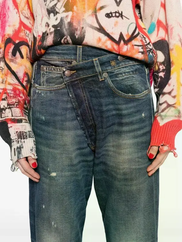 R13 Crossover Distressed Jeans