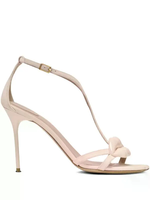 Balmain Light Beige Leather Stiletto Sandals