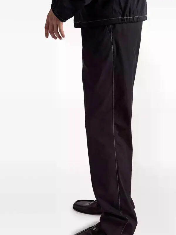 Prada Wide-leg Cotton Trousers