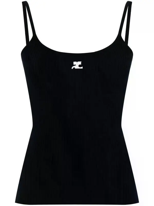 COURREGES Re-edition Ribbed Tank Top - Blue