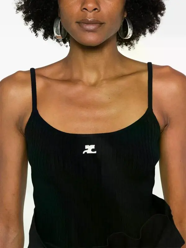 COURREGES Re-edition Ribbed Tank Top - Blue