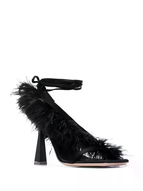 SEBASTIAN MILANO Marie A. 110mm Feather-trim Sandals