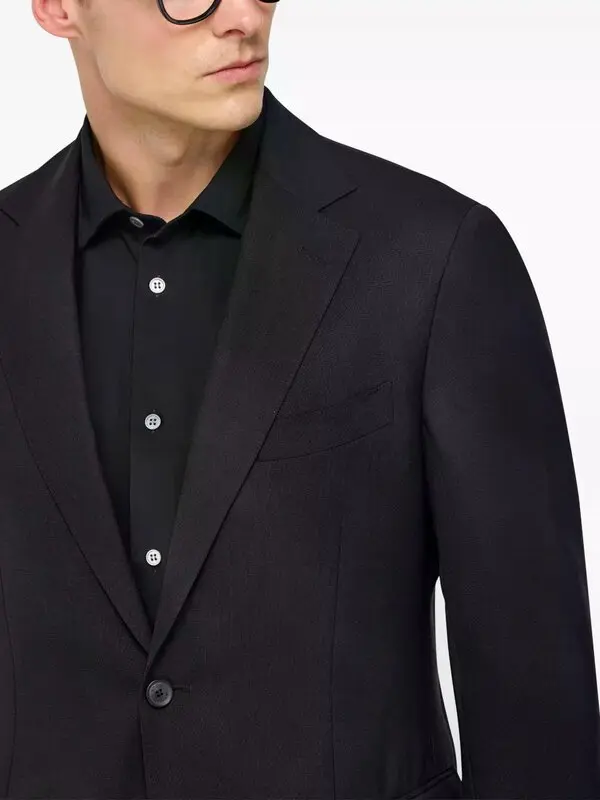 Boggi Milano Virgin Wool Blazer With Notched Lapels