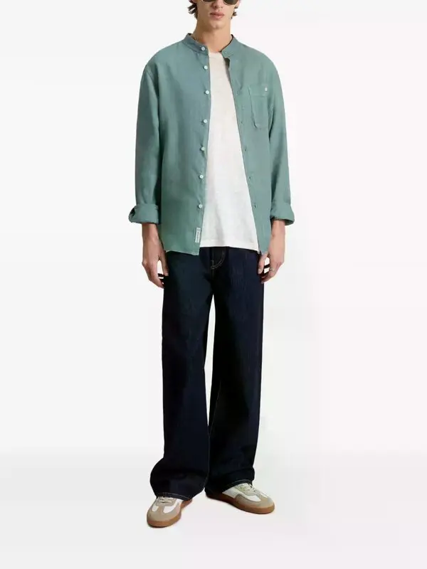 Woolrich Band-collar Button-up Shirt