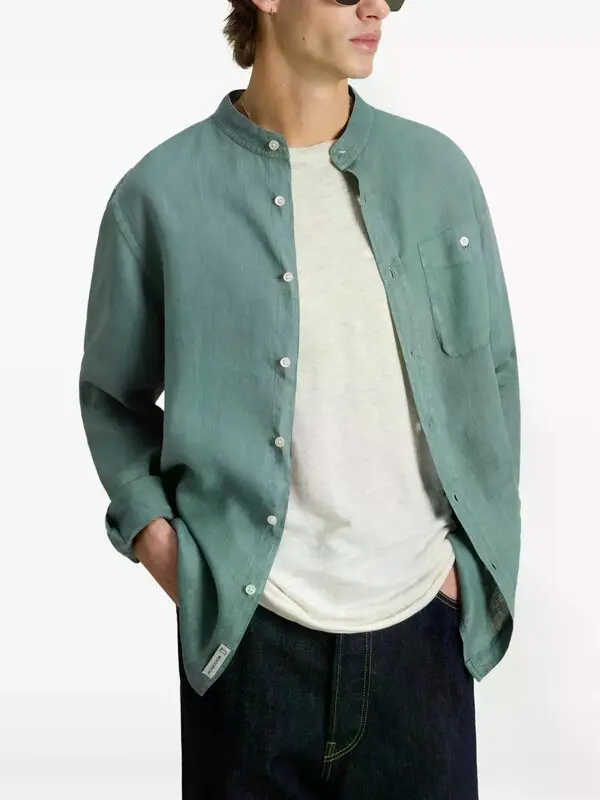 Woolrich Band-collar Button-up Shirt