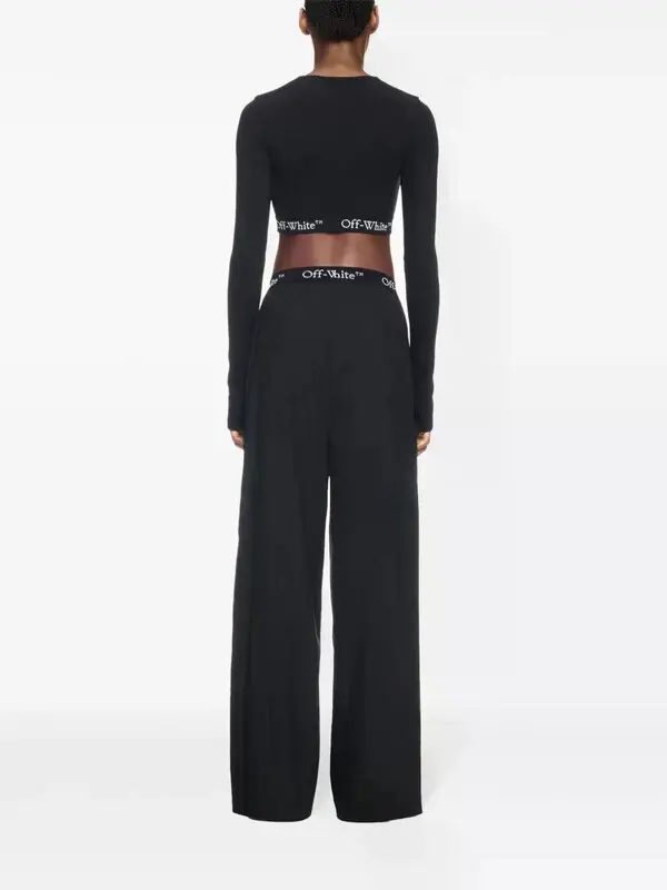Off-White Elasticated Logo Waistband Loose Fit Trousers
