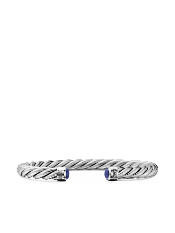 David Yurman Sterling Lapis Lazuli Cable Cuff Bracelet - Silver