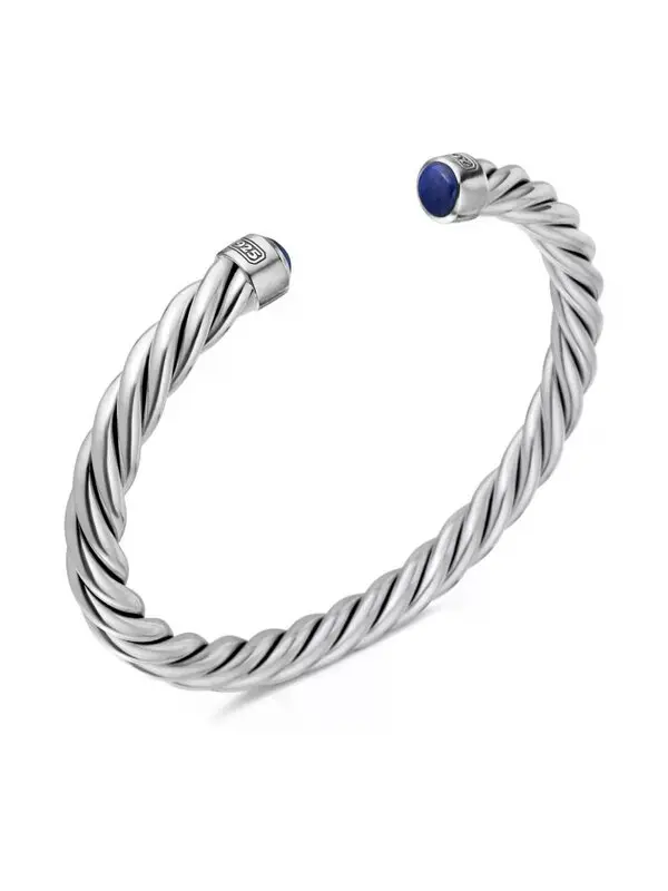 David Yurman Sterling Lapis Lazuli Cable Cuff Bracelet