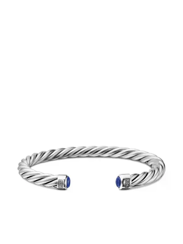 David Yurman Sterling Lapis Lazuli Cable Cuff Bracelet