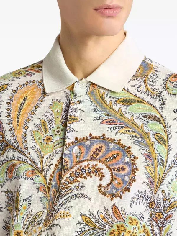 Etro Paisley-print Cotton Polo Shirt