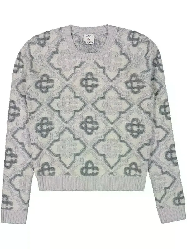 Casablanca Monogram-pattern Jumper - Grey