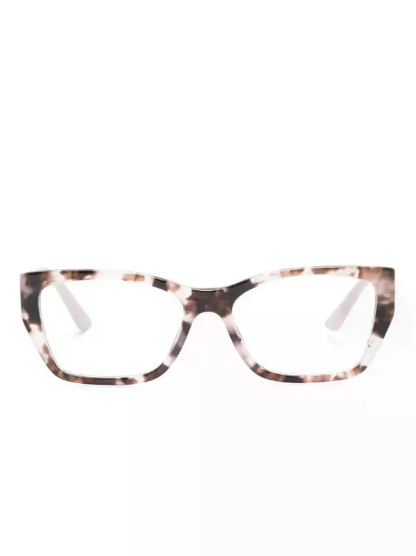 Prada Colour-block Square-frame Glasses - Pink