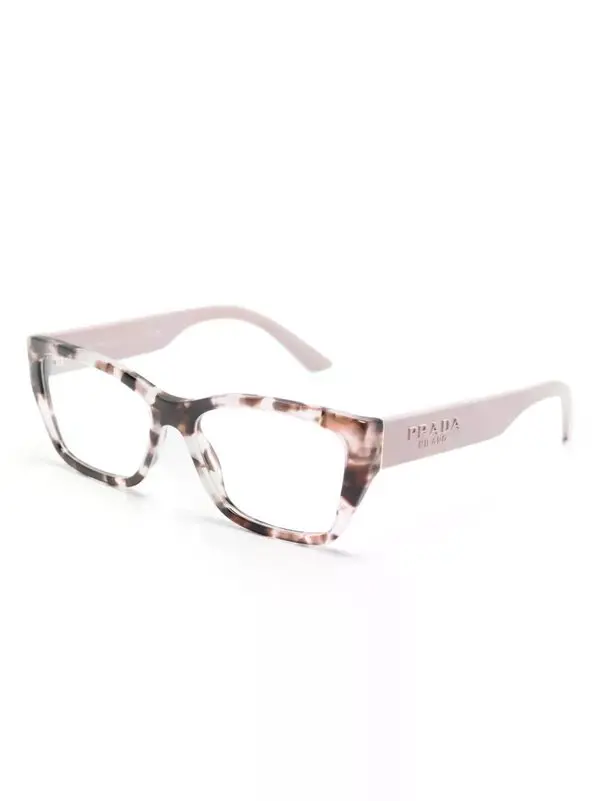 Prada Colour-block Square-frame Glasses - Pink