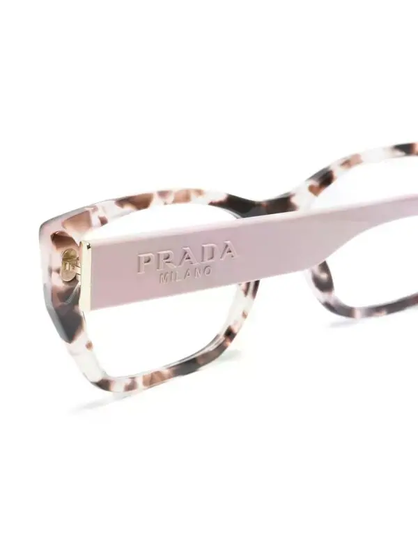 Prada Colour-block Square-frame Glasses - Pink