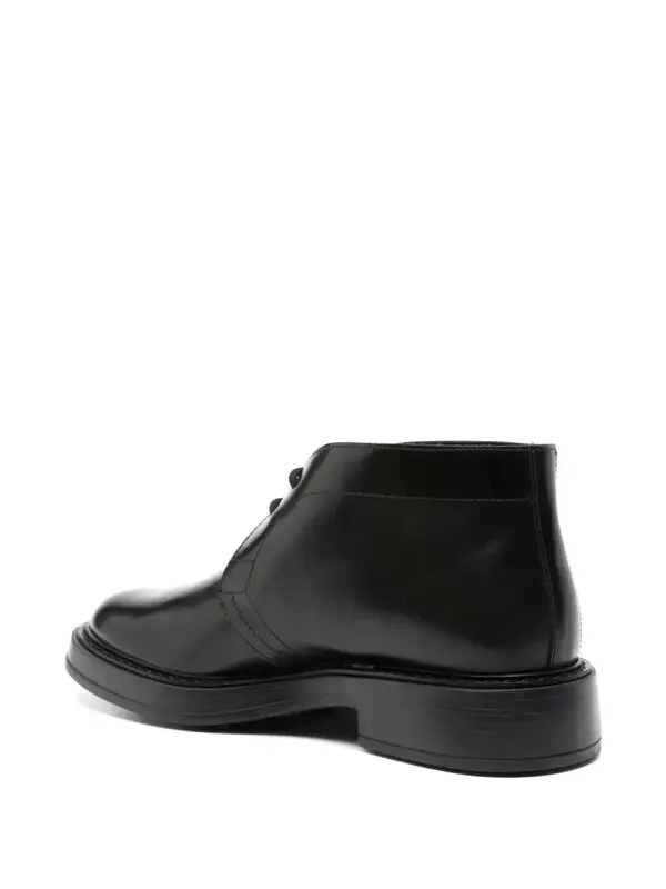 TOD'S Leather Desert Boots - Black