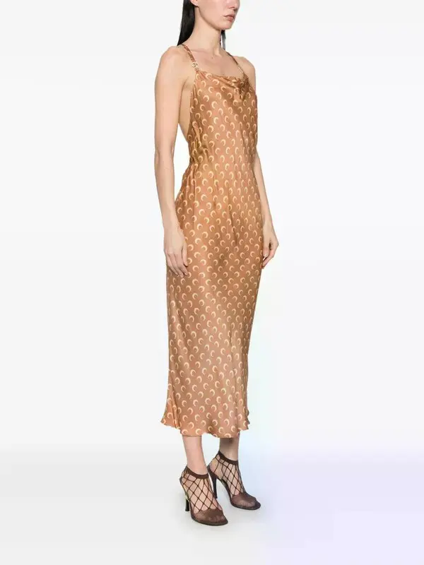 MARINE SERRE Moon Satin Maxi Dress