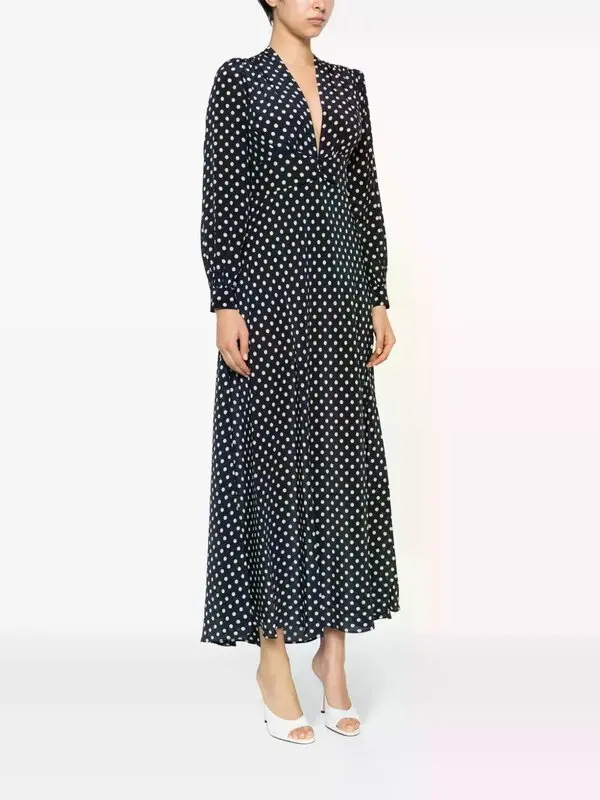 Rixo Emory Polka Dot Maxi Dress
