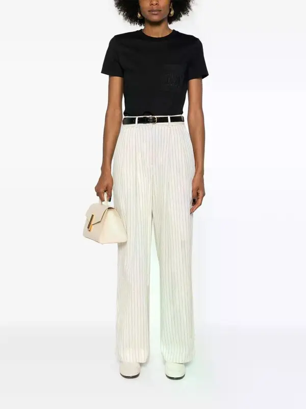 Max Mara Logo-embroidered Cotton T-shirt - Black