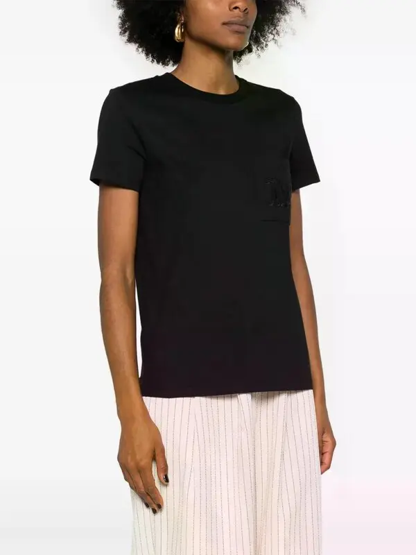Max Mara Logo-embroidered Cotton T-shirt - Black