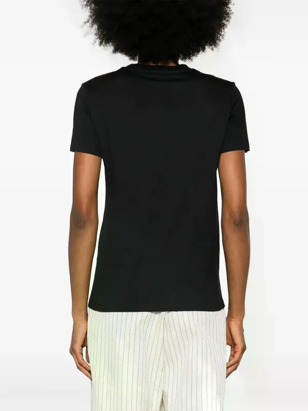 Max Mara Logo-embroidered Cotton T-shirt - Black