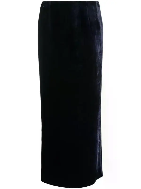 Fendi Zip-embellished Velvet Maxi Skirt